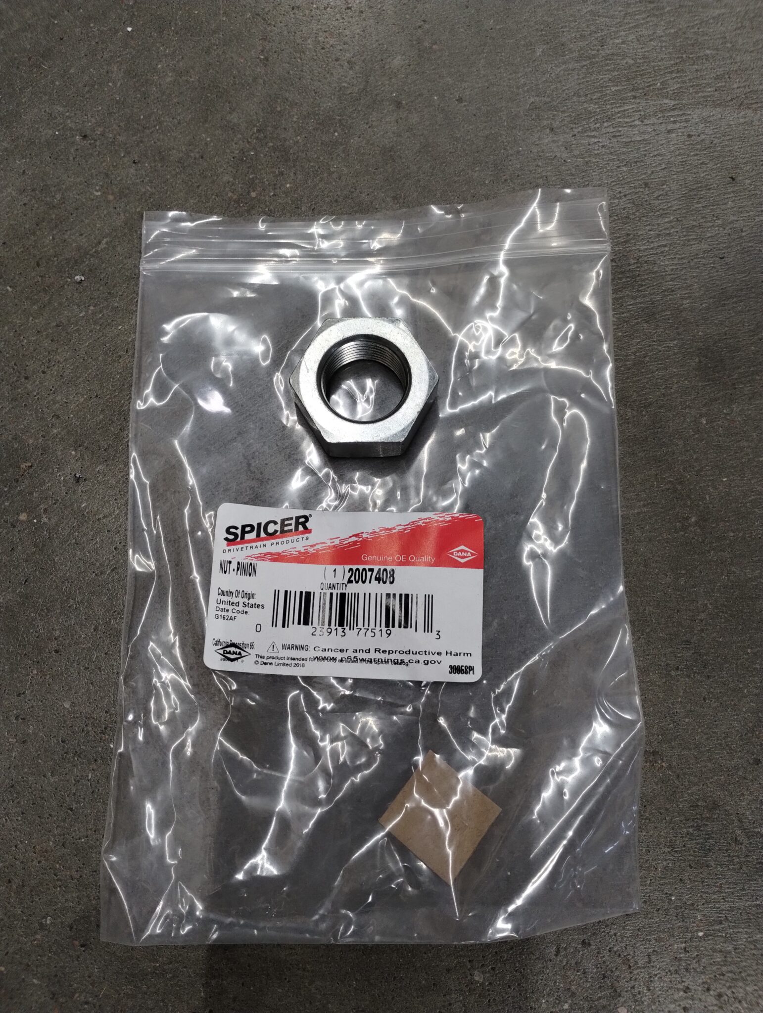 2017+Ford F250 F350 F450 Super Dana 60 4X4 Front Axle Pinion Nut M256 ...